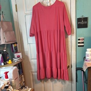 Zenana Outfitters | Dresses | Zenana Size 3x Elegant Pink Tiered Dress ...